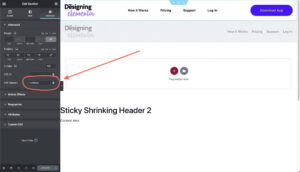Create A Shrinking Sticky Header On Scroll With Elementor